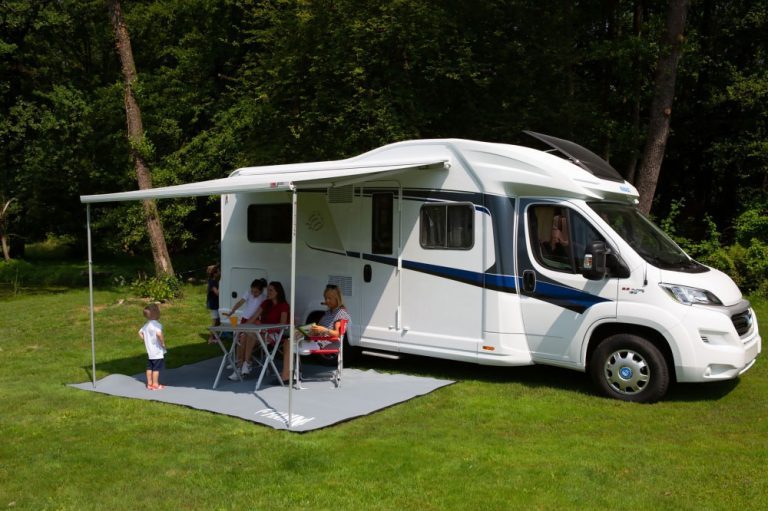 Fiamma F45 S 4.5m Polar White/ Royal Grey Motorhome / Caravan Awning ...