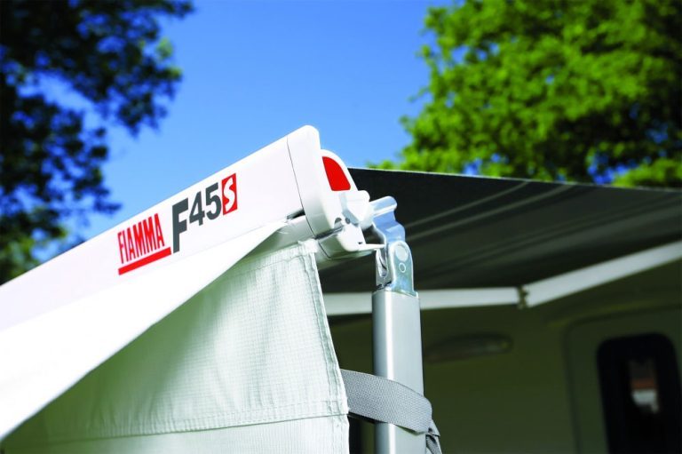 Fiamma F45 S 4.5m Polar White/ Royal Grey Motorhome / Caravan Awning ...